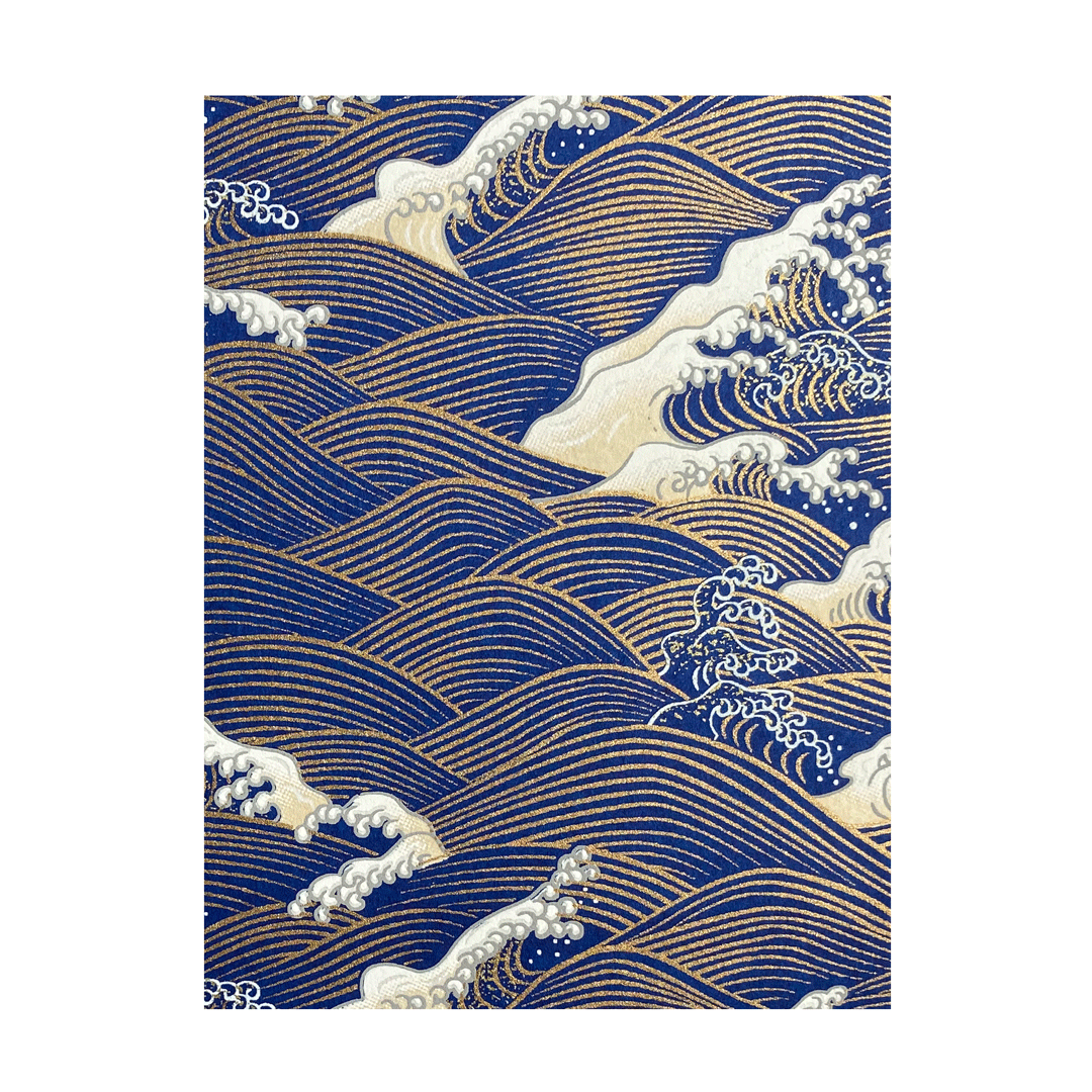 UMI BLUE Single Washi Note Card - Emi Ink